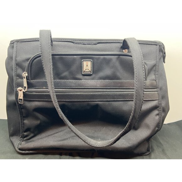 Travelpro | Bags | Travelpro Black Nylon Laptop Tote Bag With Dual ...